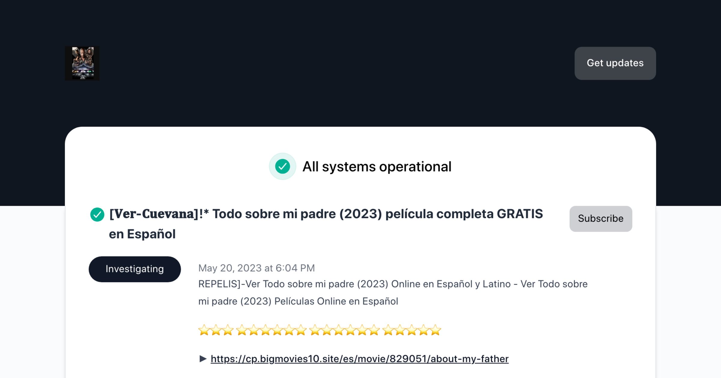 Todo sobre mi padre (2023) Película Completa Status
